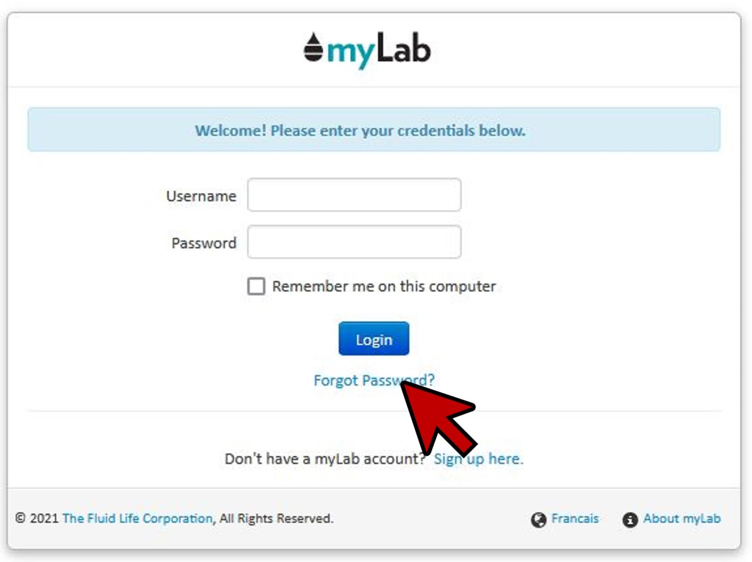 myLab Login and Logout - Fluid Life