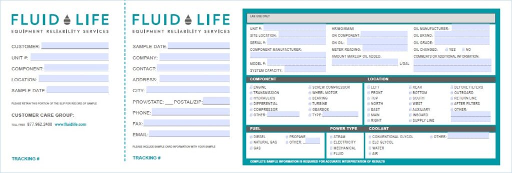 Using Sample Card Form - Fluid Life